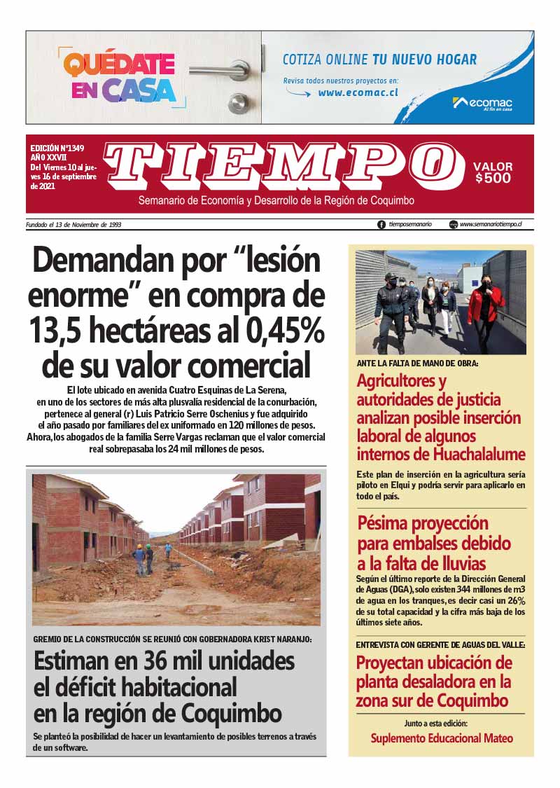 Semanario Tiempo Viernes 10 de Septiembre de 2021 - Semanario Tiempo Semanario Tiempo Viernes 10 de Septiembre de 2021 - Semanario Tiempo